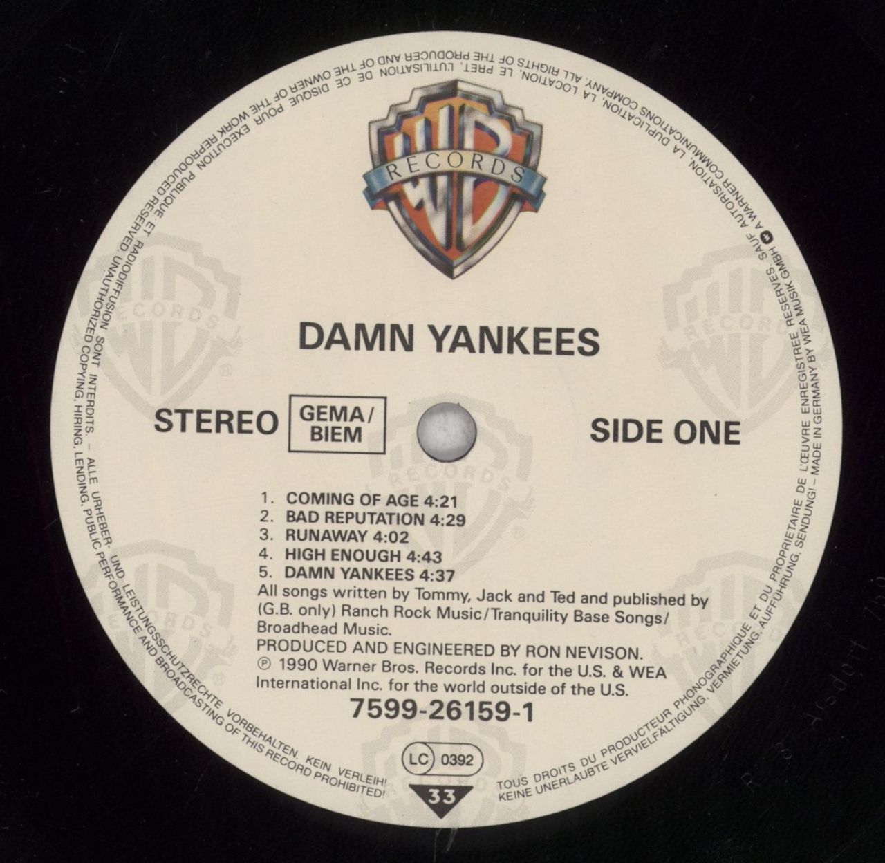 Damn Yankees Damn Yankees German Vinyl LP — RareVinyl.com