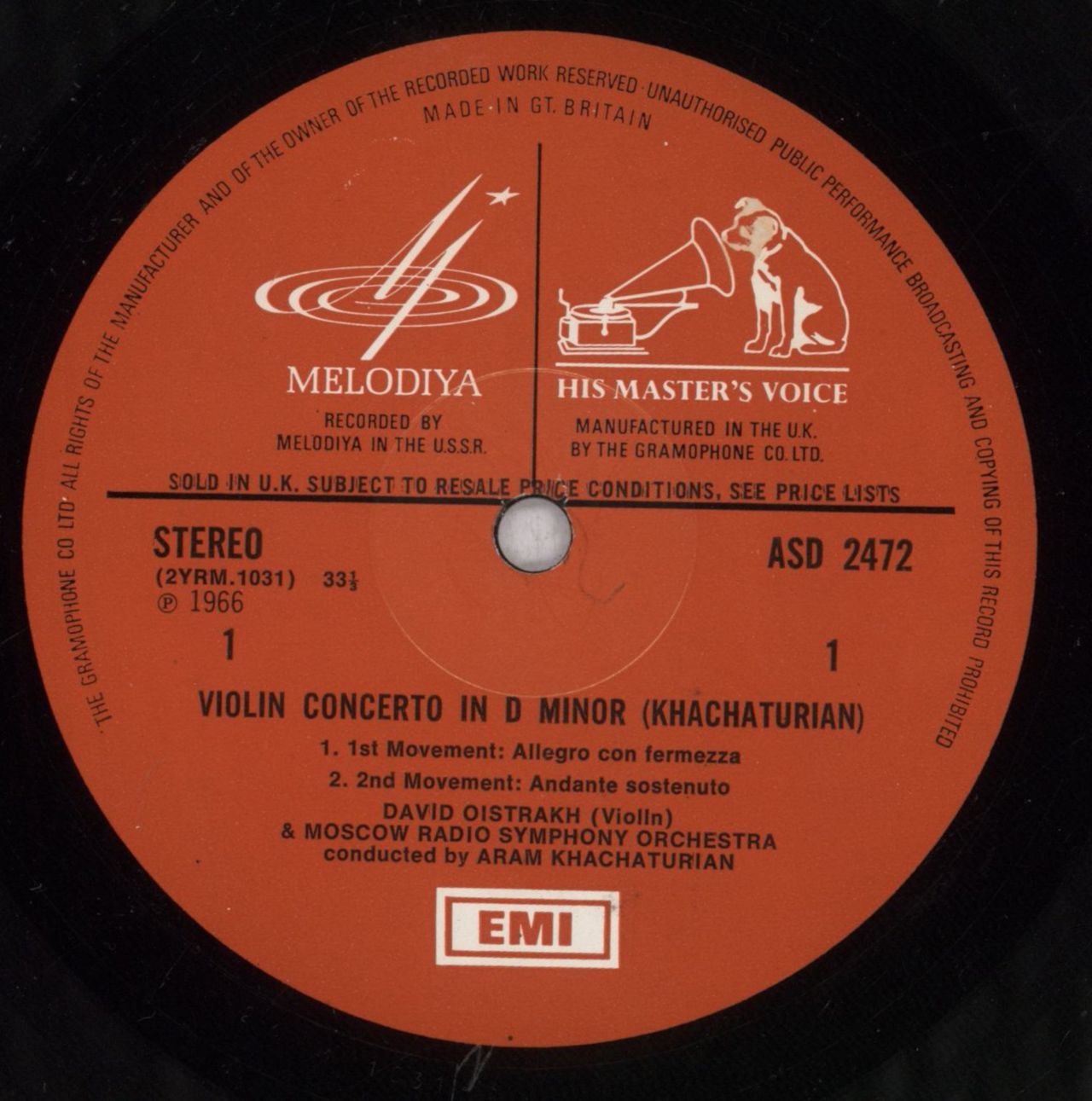 David Oïstrakh Khachaturian Violin Concerto / Prokofiev Violin Concert — RareVinyl.com