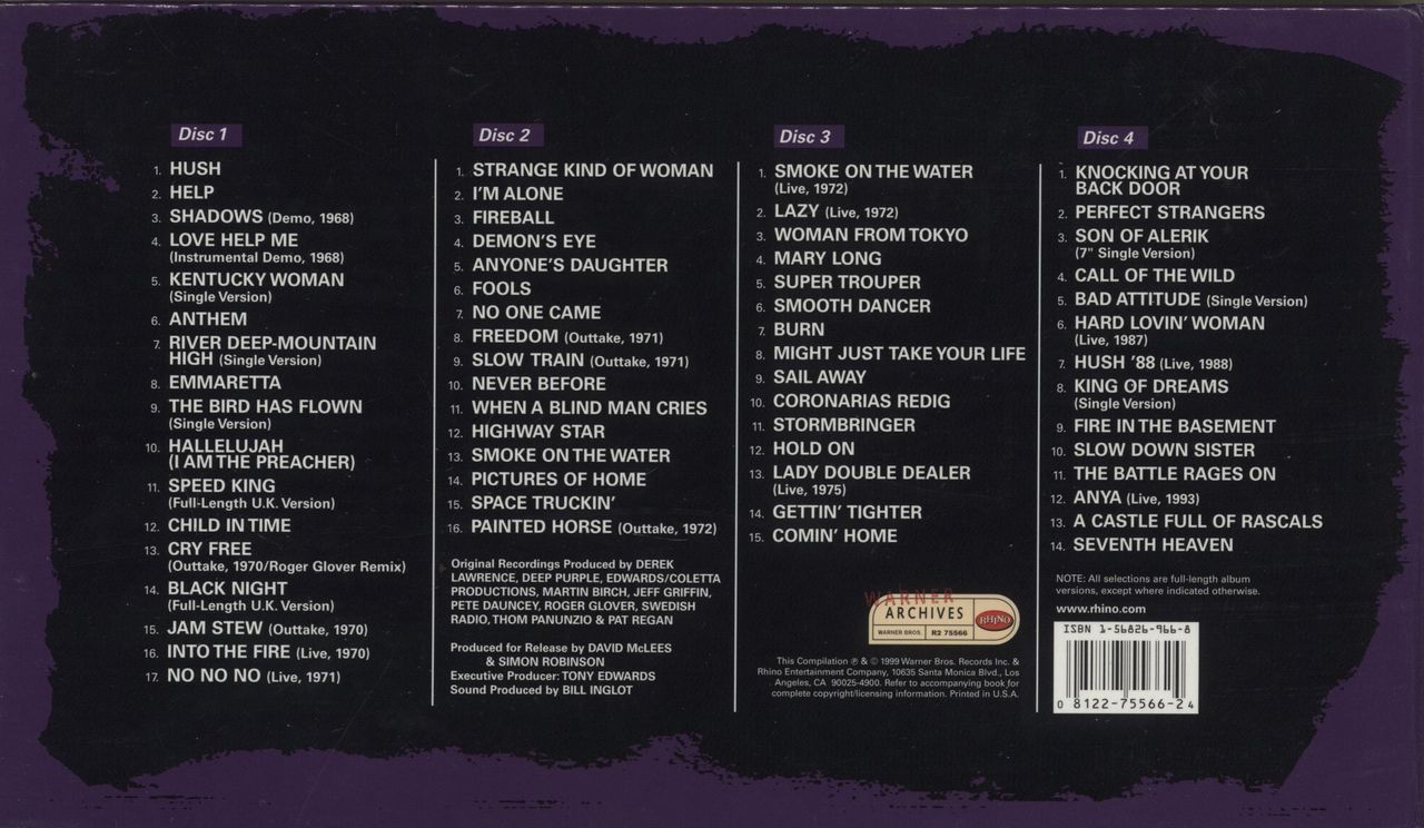 Deep Purple Shades 1968-1998 US Box set — RareVinyl.com