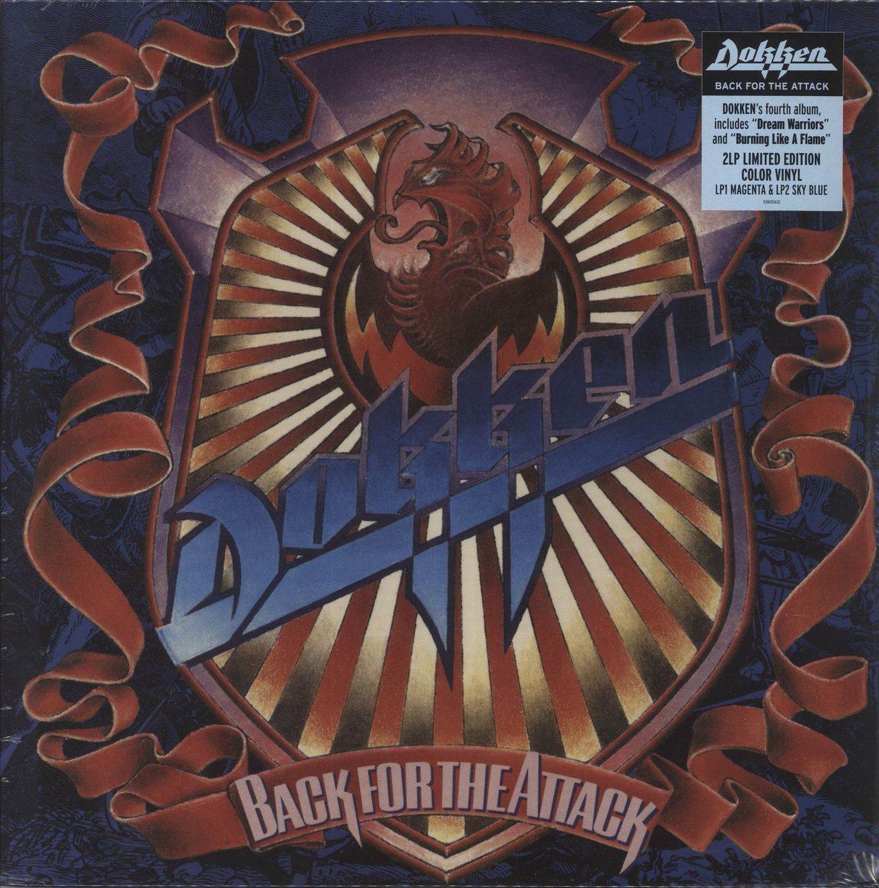 Dokken Back For The Attack - Magenta & Sky Blue Vinyl - Sealed US 2-LP — RareVinyl.com