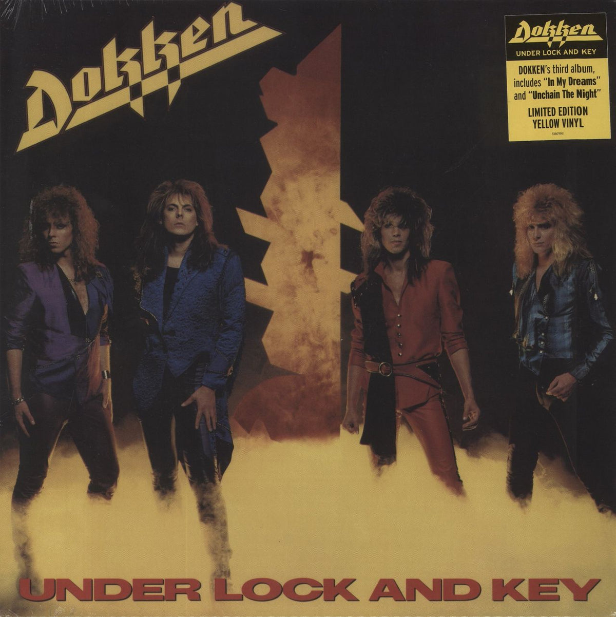 Dokken Under Lock And Key - Yellow Vinyl - Sealed UK Vinyl LP — RareVinyl.com