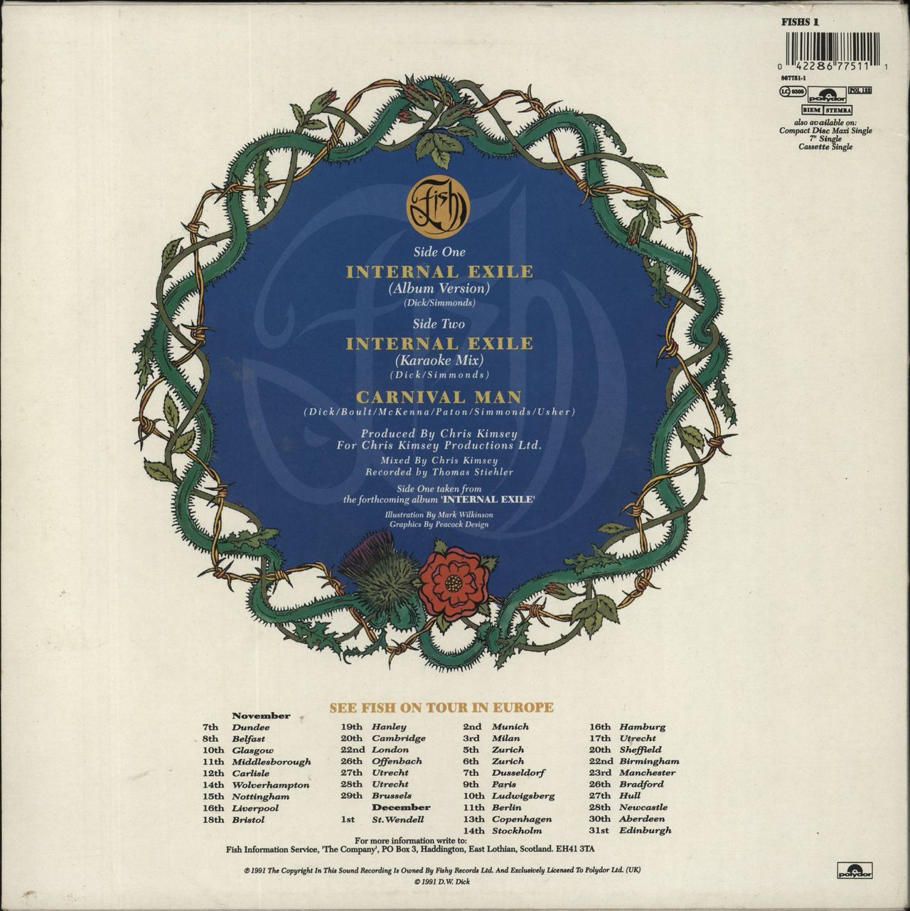 Fish Internal Exile UK 12" picture disc — RareVinyl.com