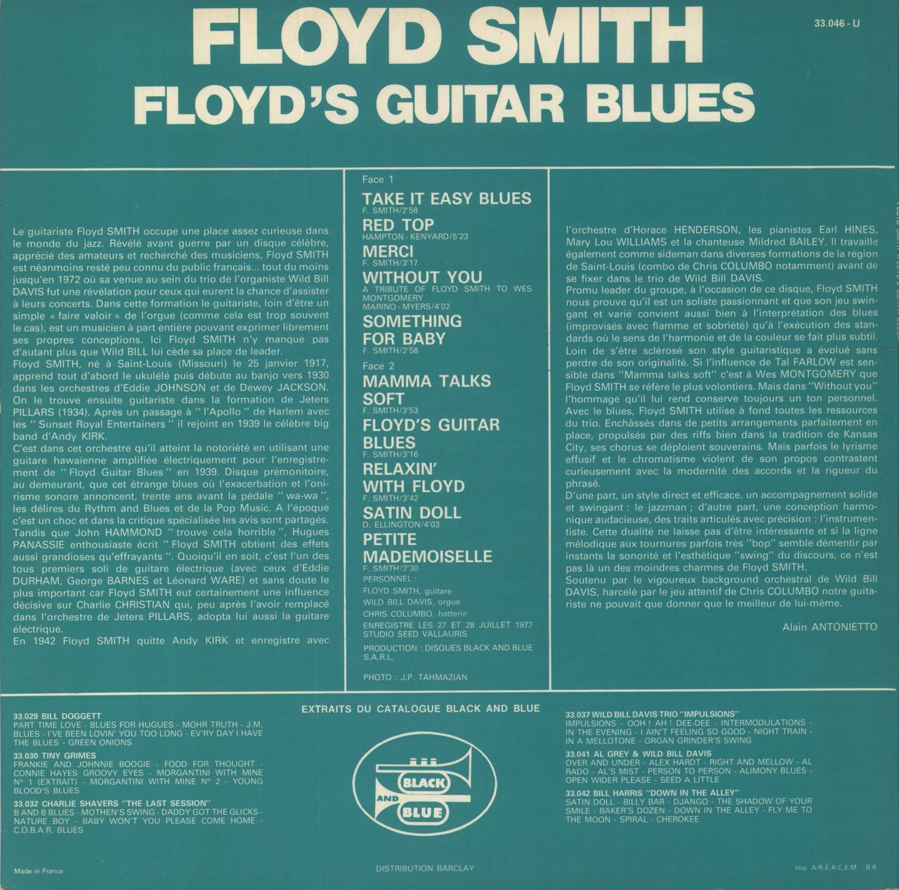 Floyd Smith Floyd's Guitar Blues French Vinyl LP — RareVinyl.com