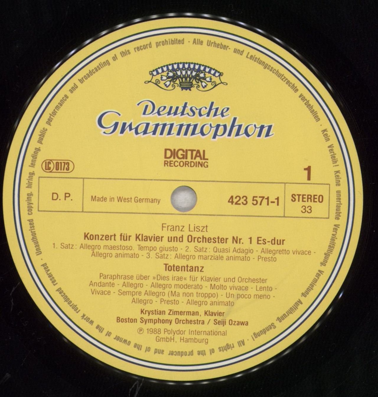 Franz Liszt Klavierkonzerte Nos 1 & 2 · Totentanz · Piano Concertos · — RareVinyl.com