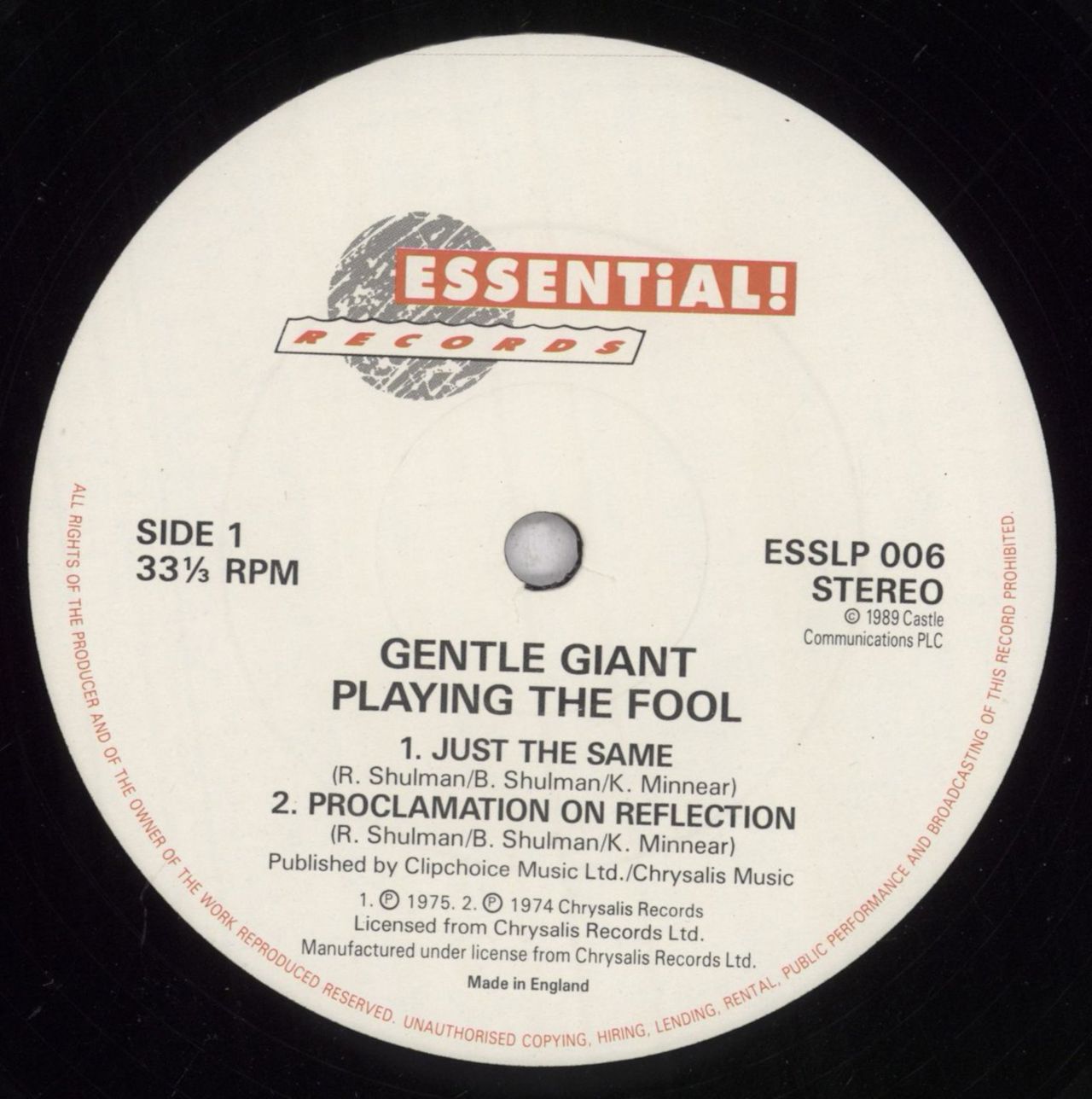 Gentle Giant Live - Playing The Fool - 3rd UK 2-LP vinyl set — RareVinyl.com