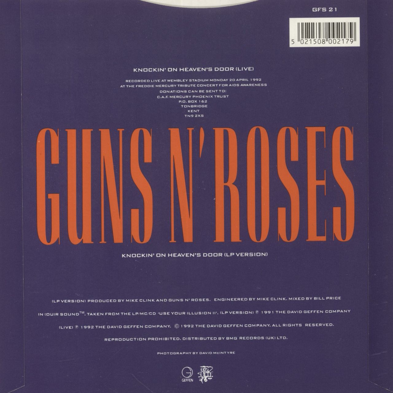 Guns N Roses Knockin' On Heaven's Door UK 7" vinyl — RareVinyl.com