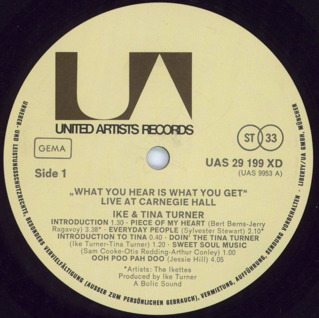 Ike & Tina Turner What You Hear Is What You Get - Live At Carnegie Hal ...