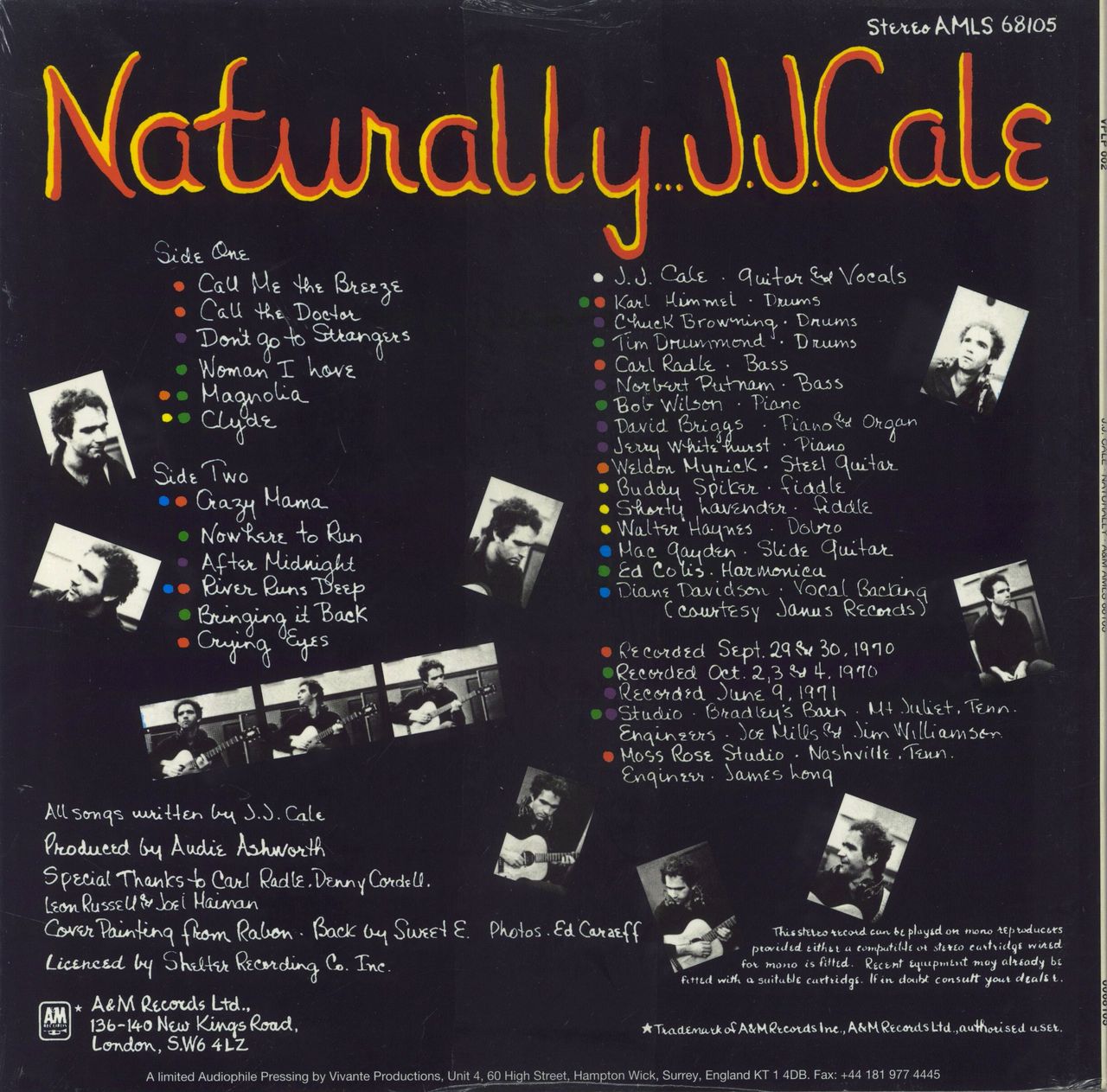 J.J. Cale Naturally - 180 Gram - Sealed UK Vinyl LP — RareVinyl.com