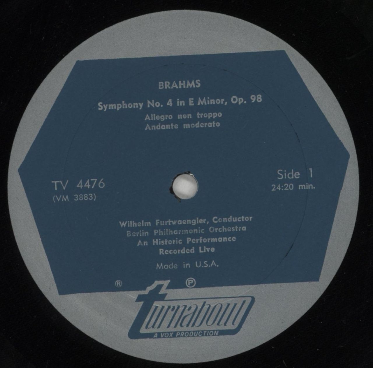 Johannes Brahms Symphony No. 4 in E Minor, Op. 98 US Vinyl LP — RareVinyl.com