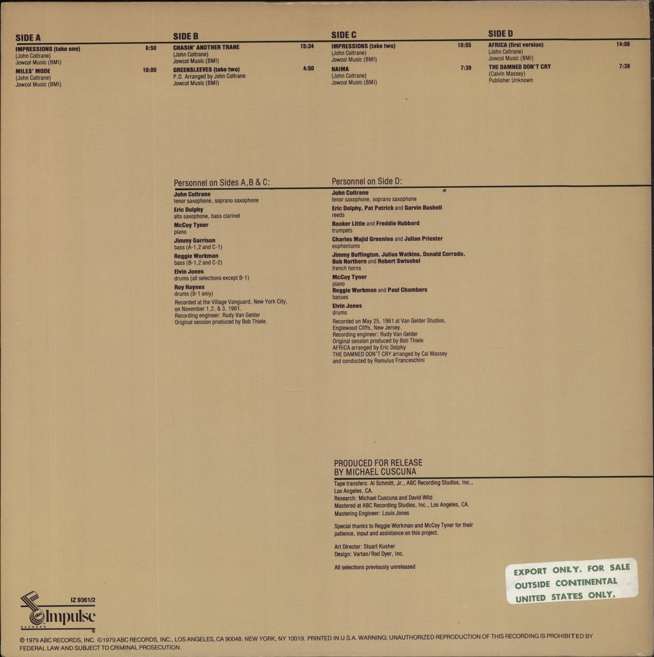 John Coltrane The Mastery Of John Coltrane / Vol. IV 'Trane's Modes' U — RareVinyl.com