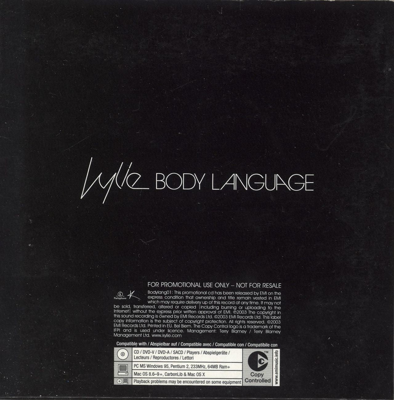 Kylie Minogue Body Language UK Promo CD album — RareVinyl.com