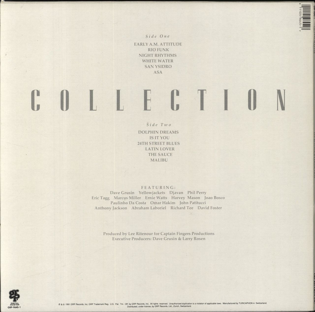 Lee Ritenour Collection Swiss Vinyl LP — RareVinyl.com