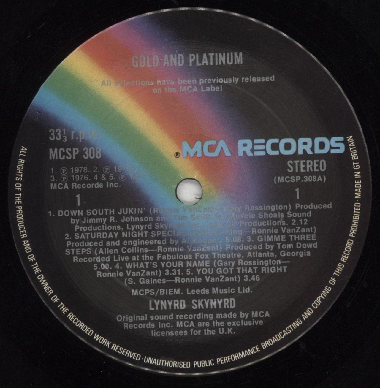 Lynyrd Skynyrd Gold & Platinum - Stickered Sleeve UK 2-LP vinyl set — RareVinyl.com