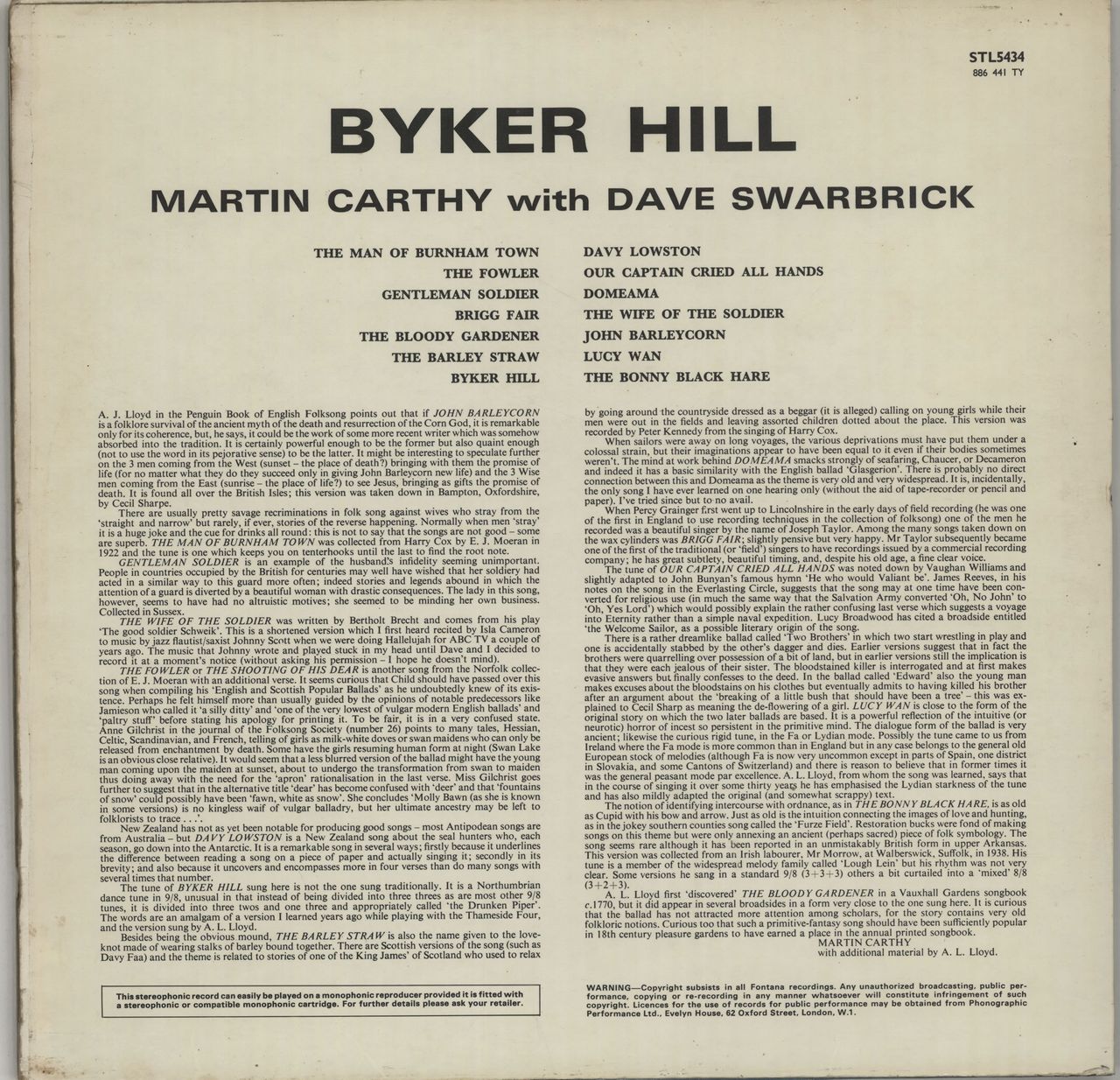 Martin Carthy And Dave Swarbrick Byker Hill - 1st - Laminated UK Vinyl — RareVinyl.com