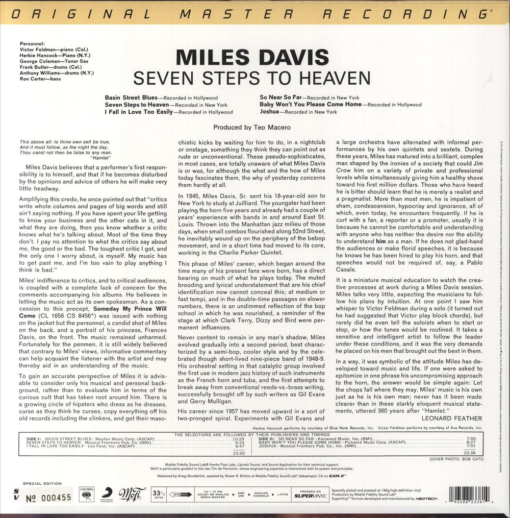 Miles Davis Seven Steps To Heaven - Original Master Recording Super Vi — RareVinyl.com