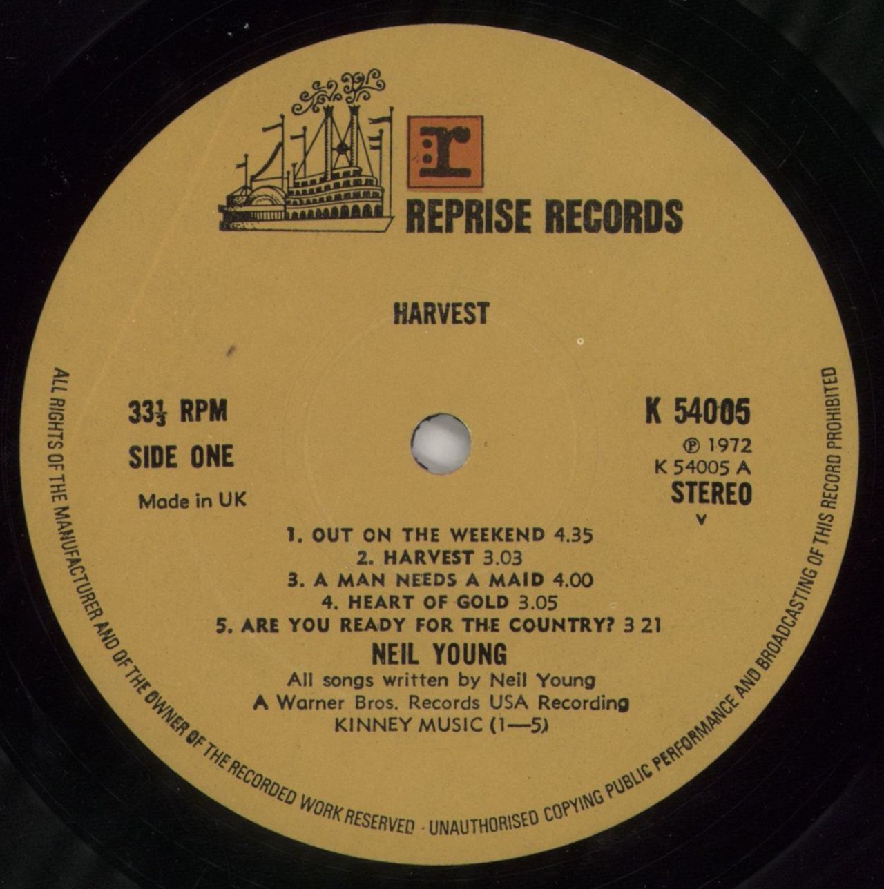 Neil Young Harvest - 1st + Insert - VG UK Vinyl LP — RareVinyl.com