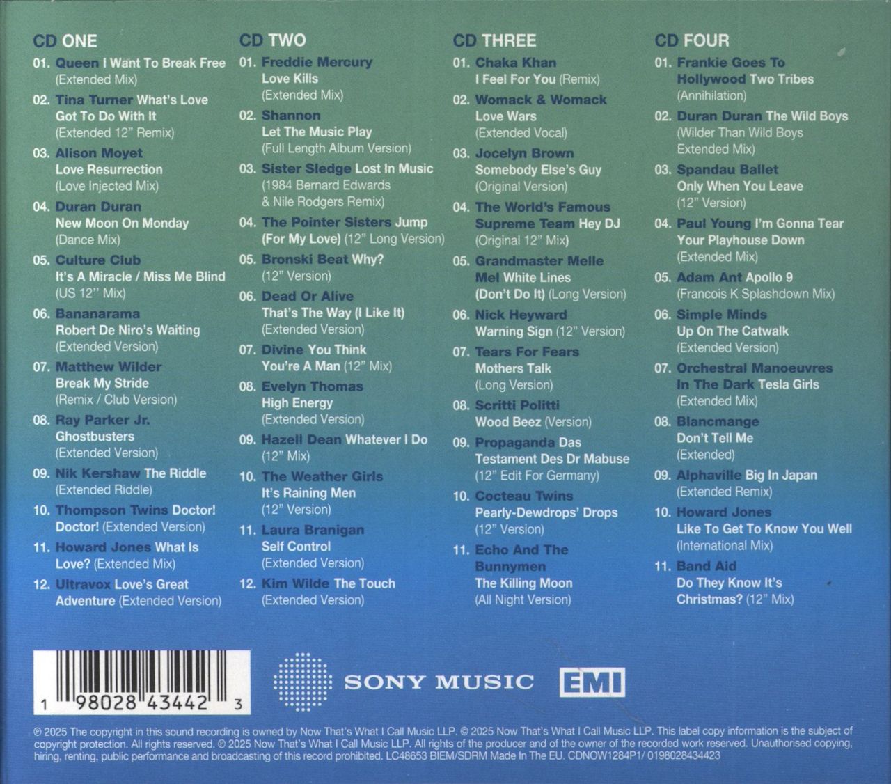 Now That's What I Call Music NOW 12" 80s 1984 Part One UK 4-CD set — RareVinyl.com