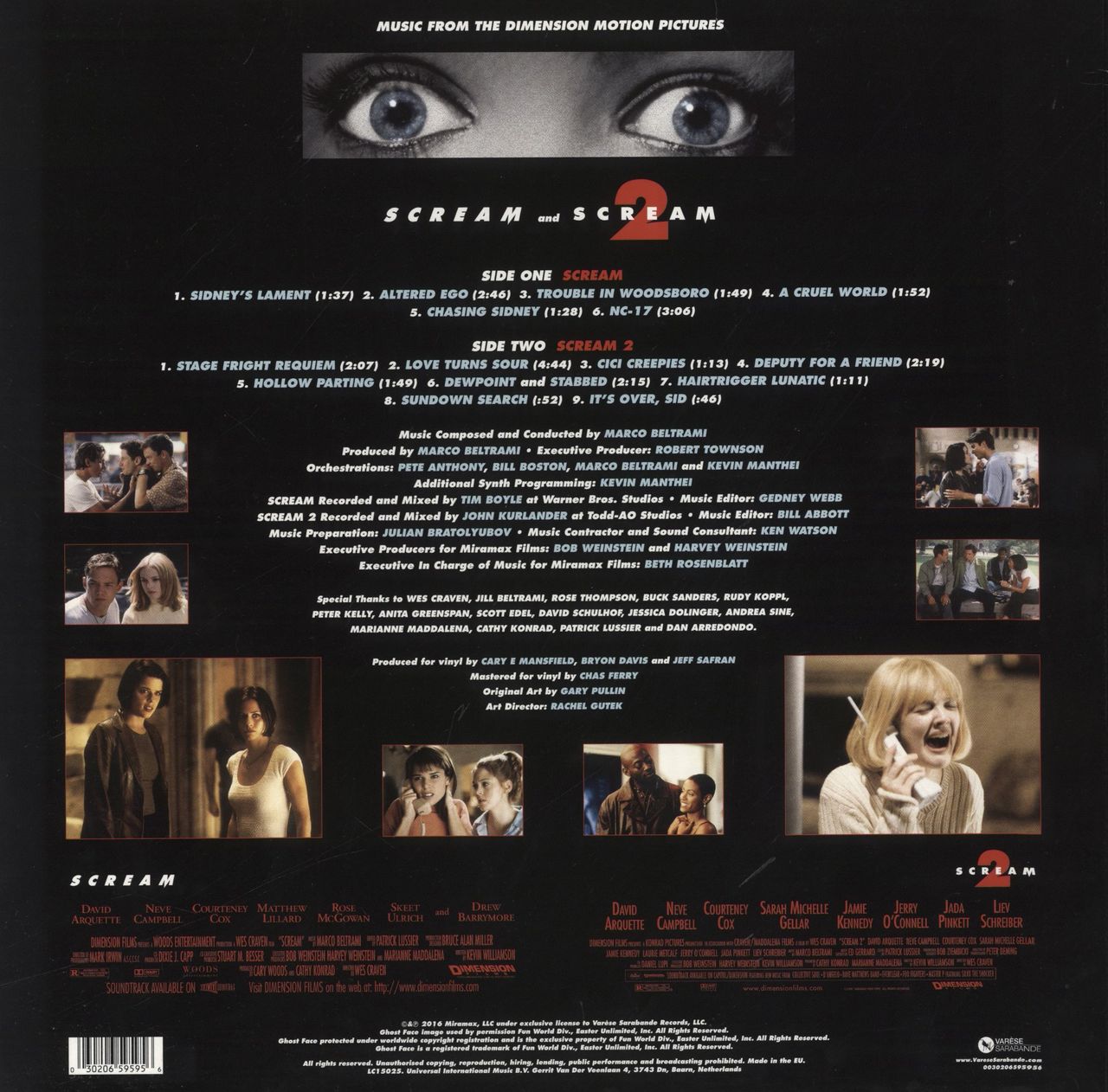 Original Soundtrack Sceam 1 & Scream 2 - 180gram UK Vinyl LP ...