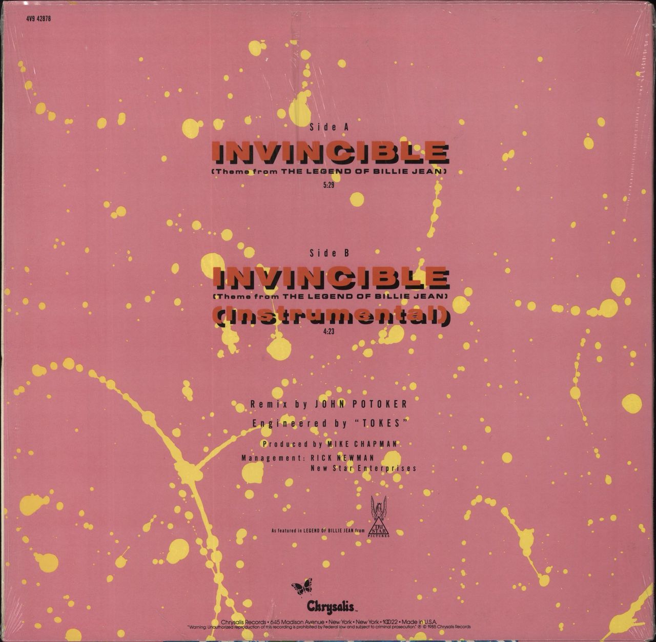 Pat Benatar Invincible US 12" vinyl — RareVinyl.com