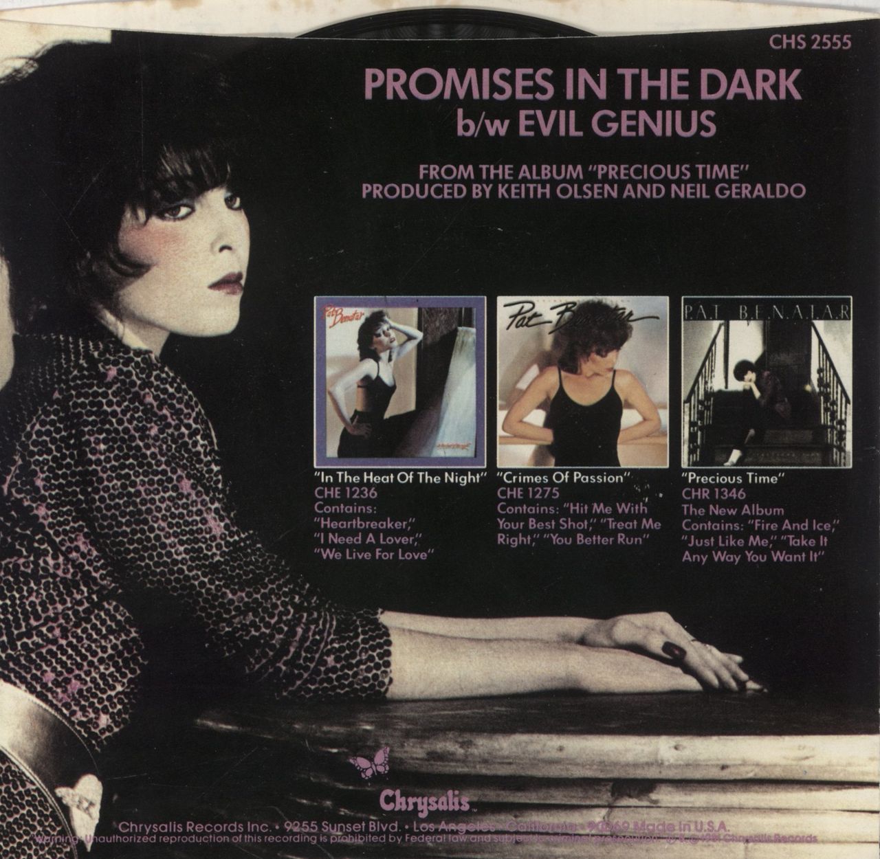 Pat Benatar Promises In The Dark US 7" vinyl — RareVinyl.com
