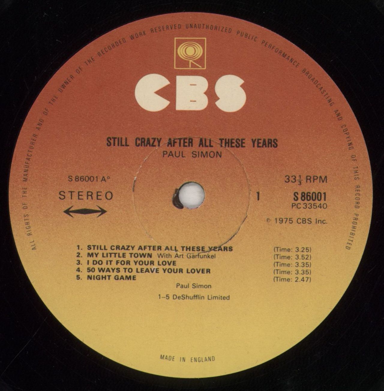 Paul Simon Still Crazy After All These Years UK Vinyl LP — RareVinyl.com