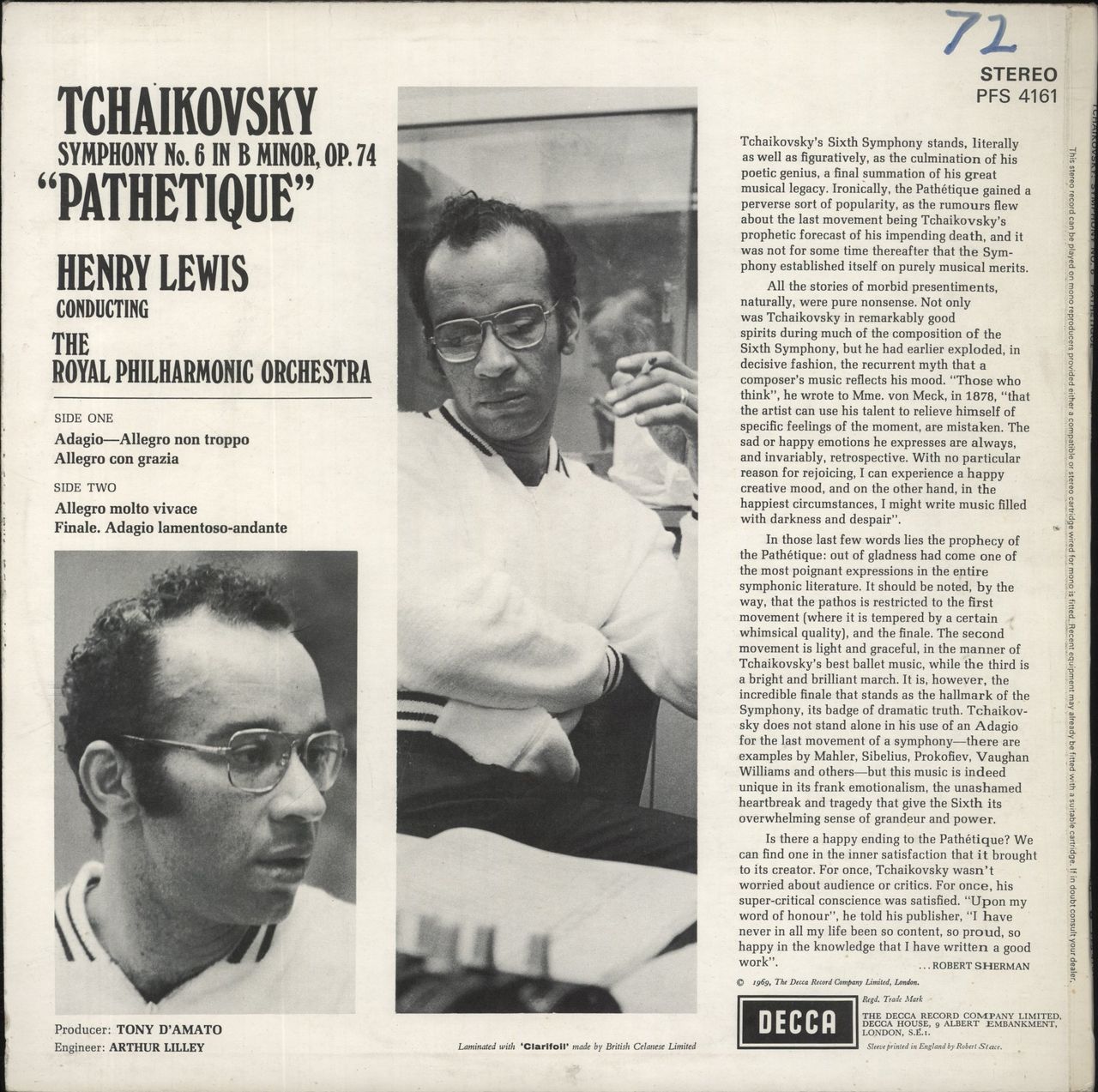 Pyotr Ilyich Tchaikovsky Tchaikovsky: Symphony No.6 In B Minor UK Viny ...