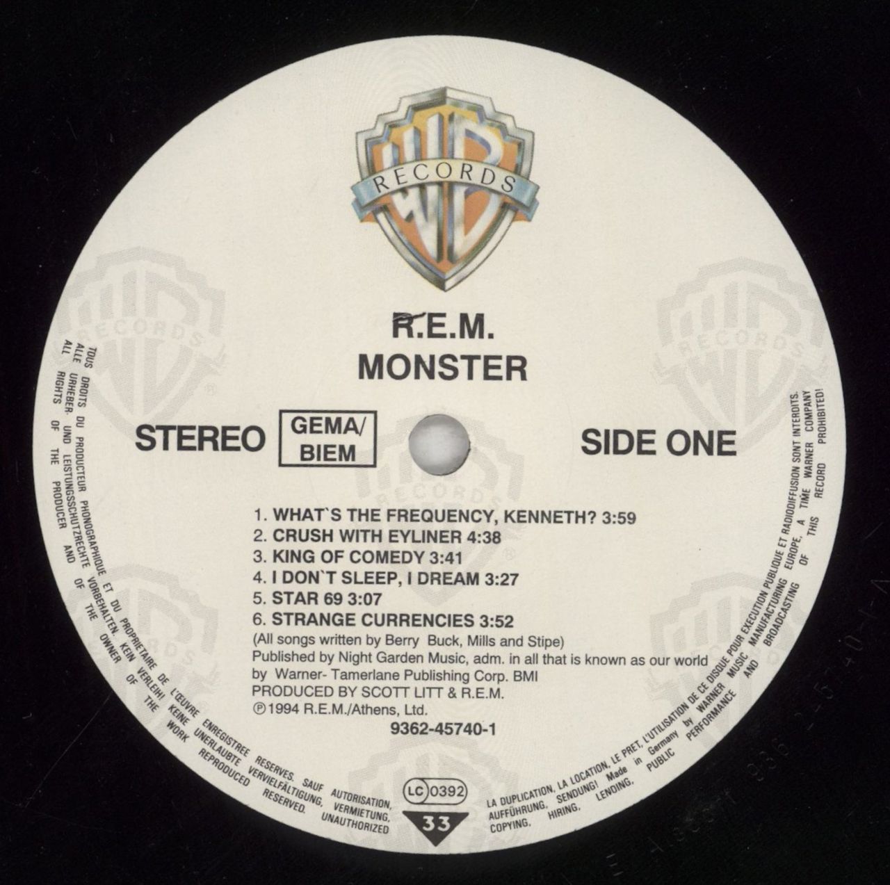 REM Monster - VG German Vinyl LP — RareVinyl.com