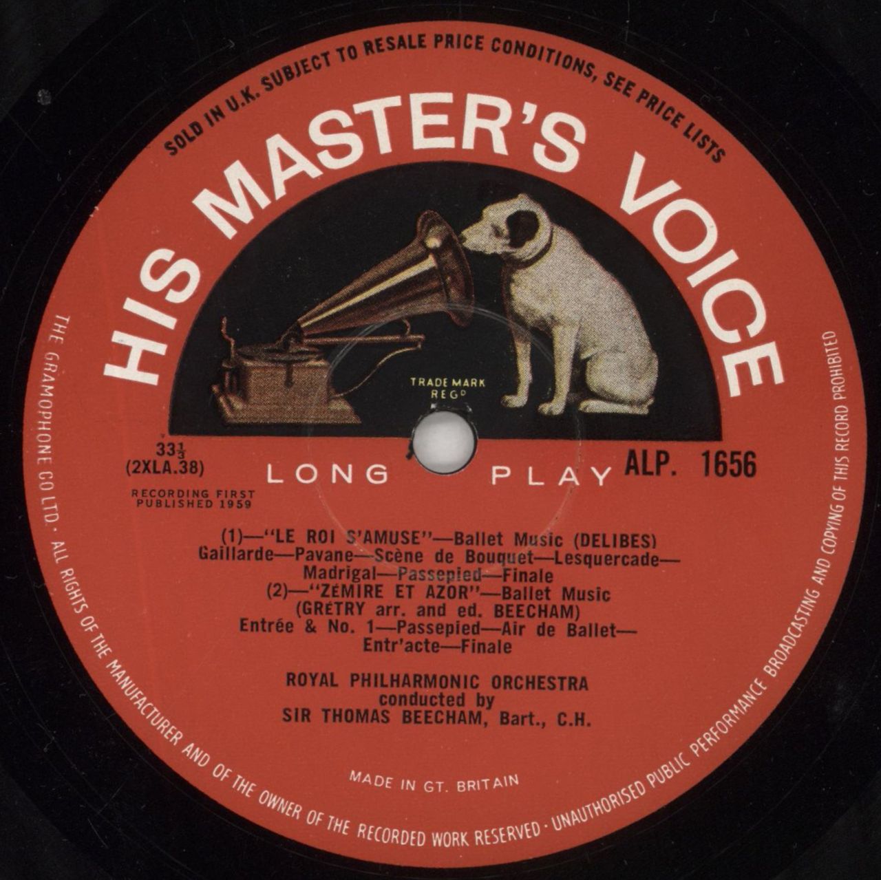 Sir Thomas Beecham French Ballet Music UK Vinyl LP — RareVinyl.com