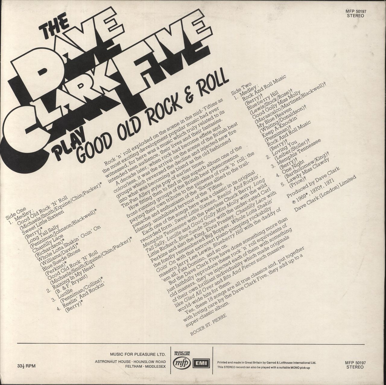 The Dave Clark Five Play Good Old Rock & Roll UK Vinyl LP — RareVinyl.com