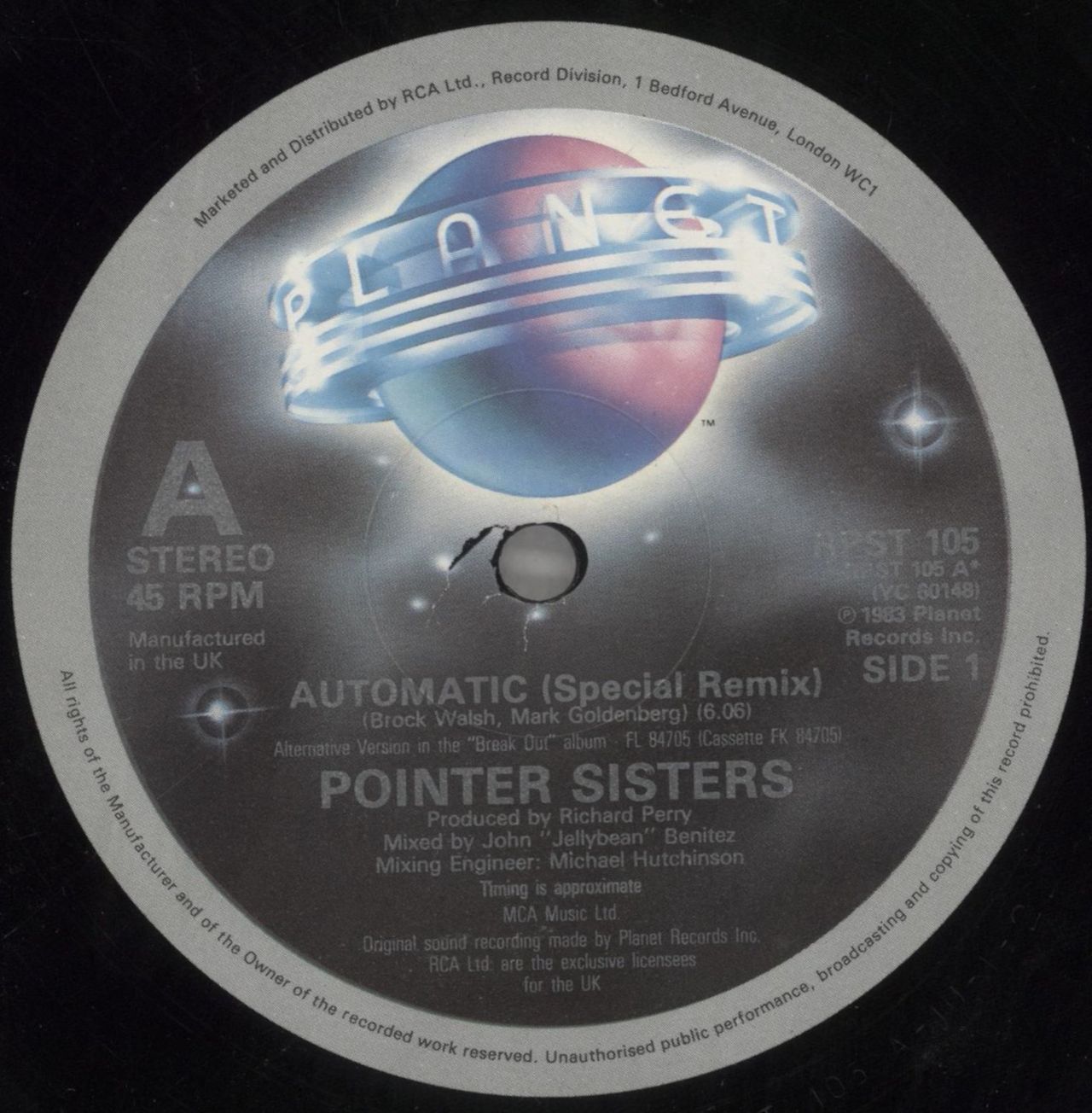 The Pointer Sisters Automatic UK 12" vinyl — RareVinyl.com