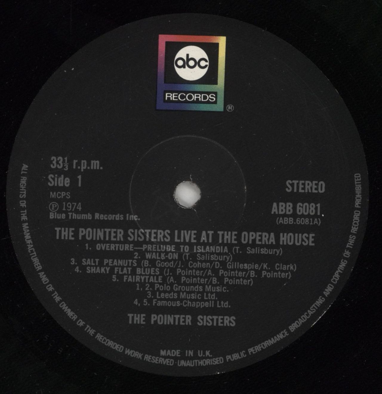 The Pointer Sisters Live At The Opera House UK 2-LP vinyl set — RareVinyl.com