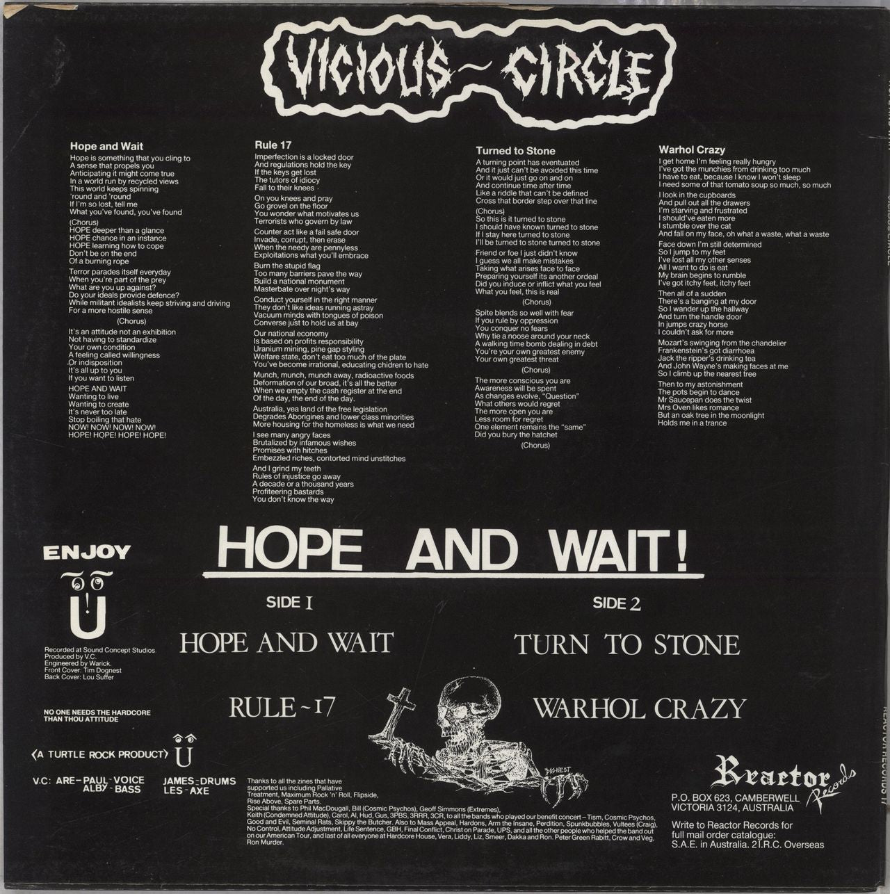 Vicious Circle Hope And Wait Australian 12" vinyl — RareVinyl.com
