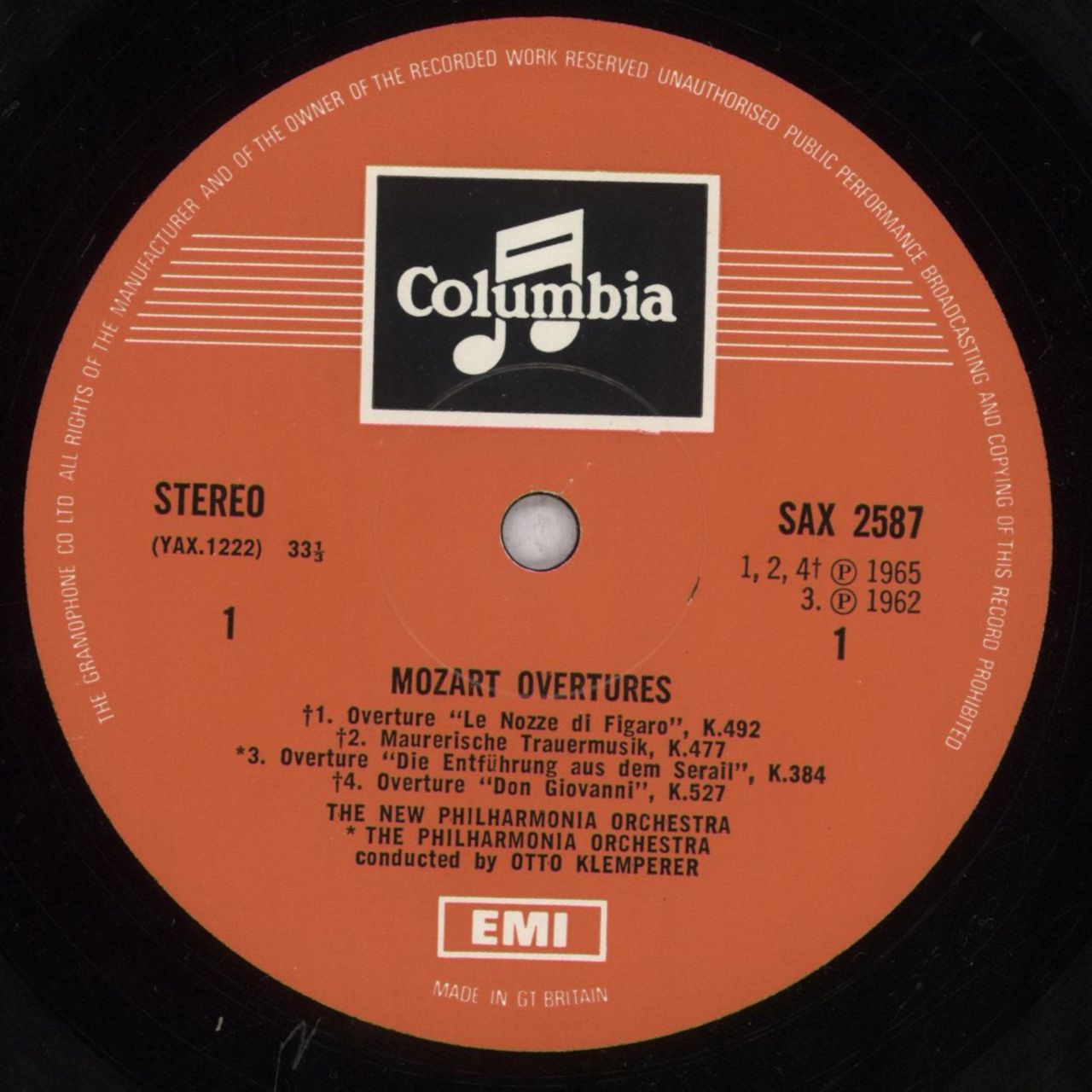 Wolfgang Amadeus Mozart Mozart Overtures - 2nd UK Vinyl LP — RareVinyl.com