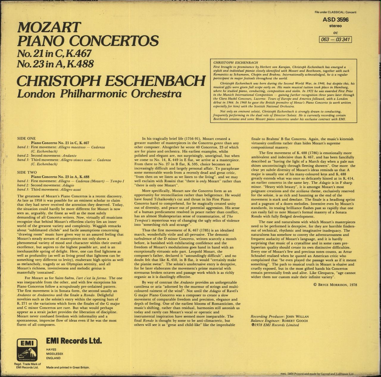 Wolfgang Amadeus Mozart Mozart: Piano Concertos No. 21 In C, K.467, No — RareVinyl.com