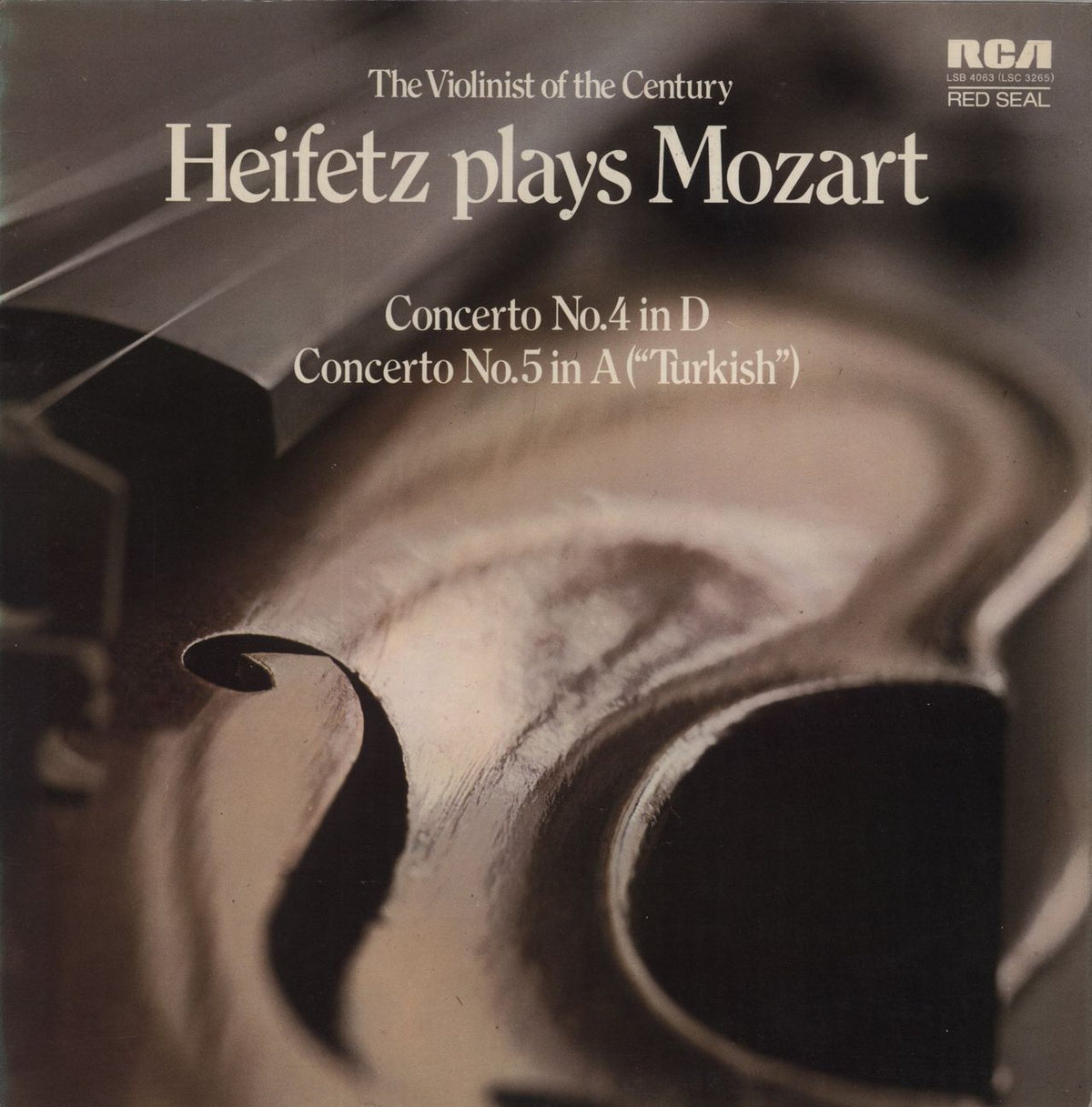 Wolfgang Amadeus Mozart Mozart: The Violinist Of The Century / Heifetz — RareVinyl.com