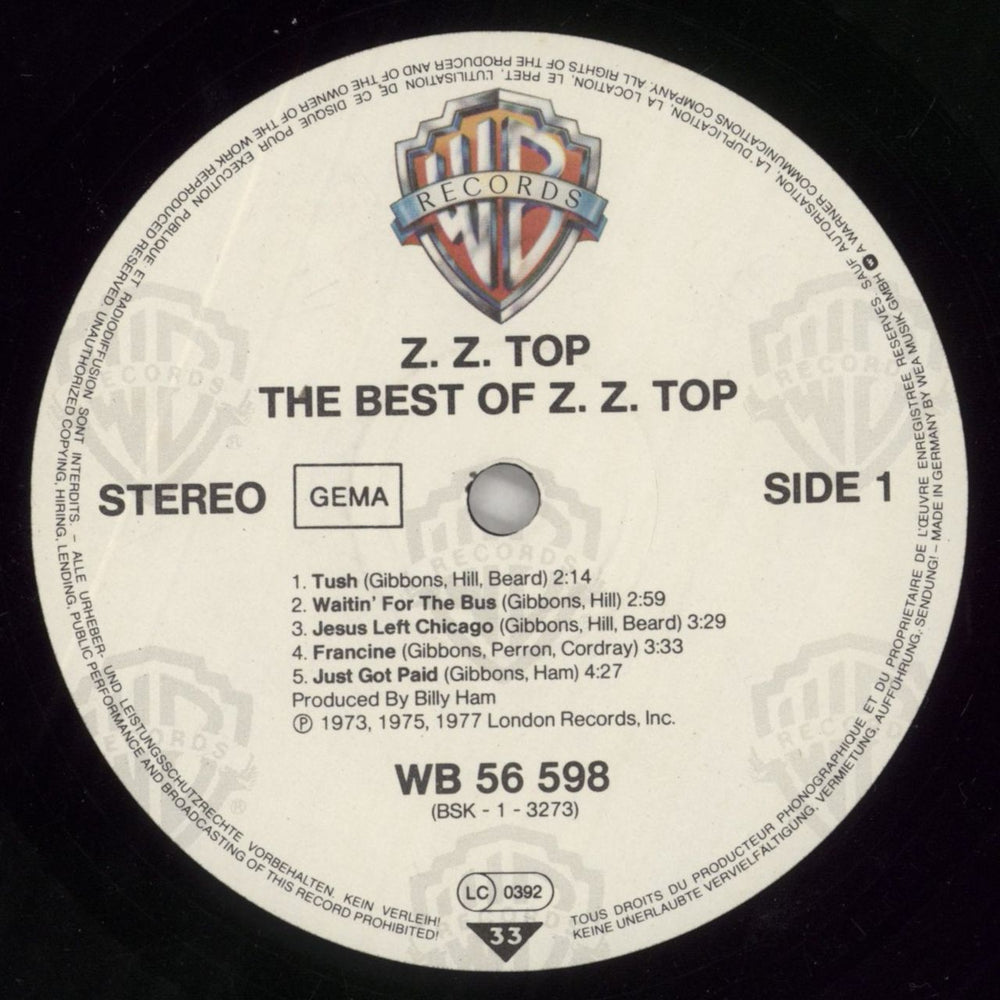 ZZ Top The Best Of ZZ Top German Vinyl LP — RareVinyl.com