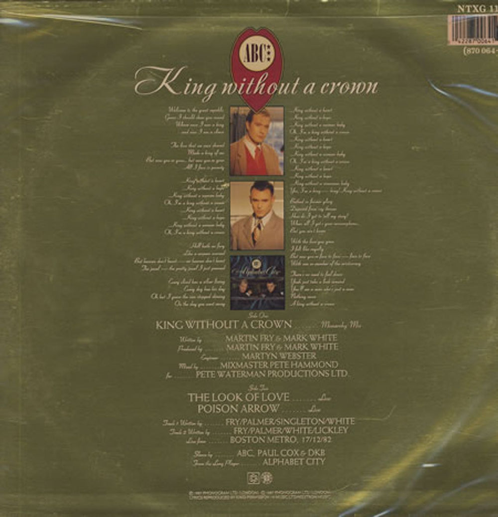 ABC King Without A Crown - Gold Sleeve UK 12" vinyl — RareVinyl.com
