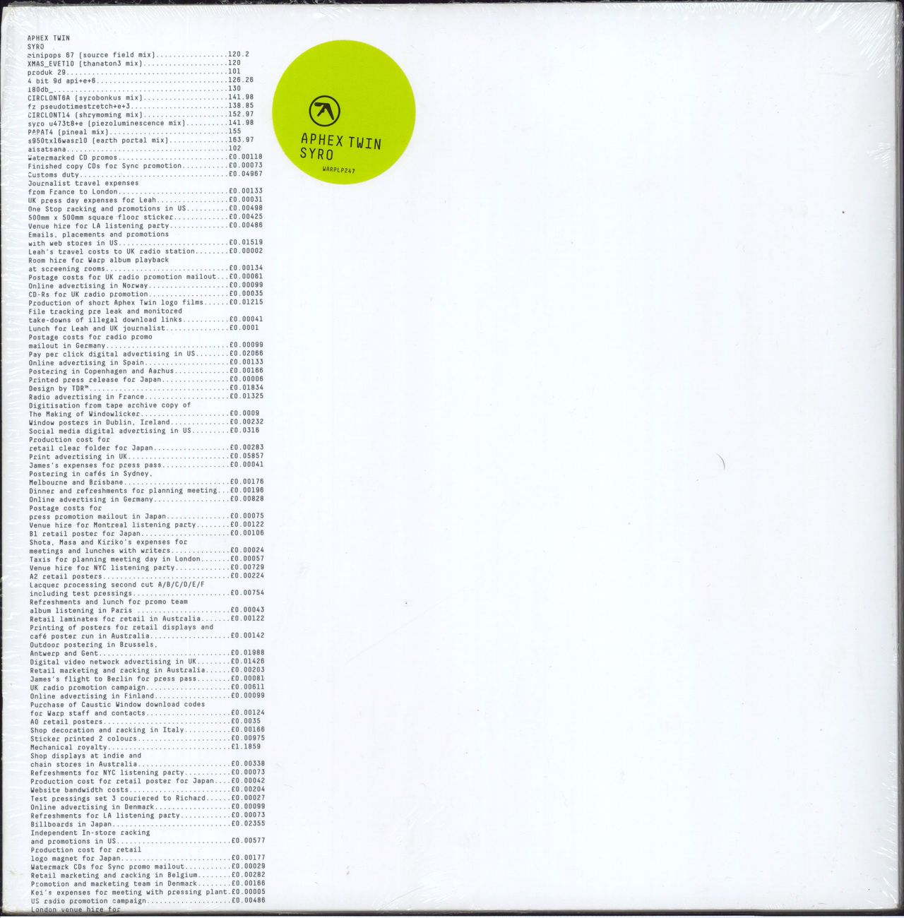 Aphex Twin Syro - Shrink UK 3-LP vinyl set — RareVinyl.com