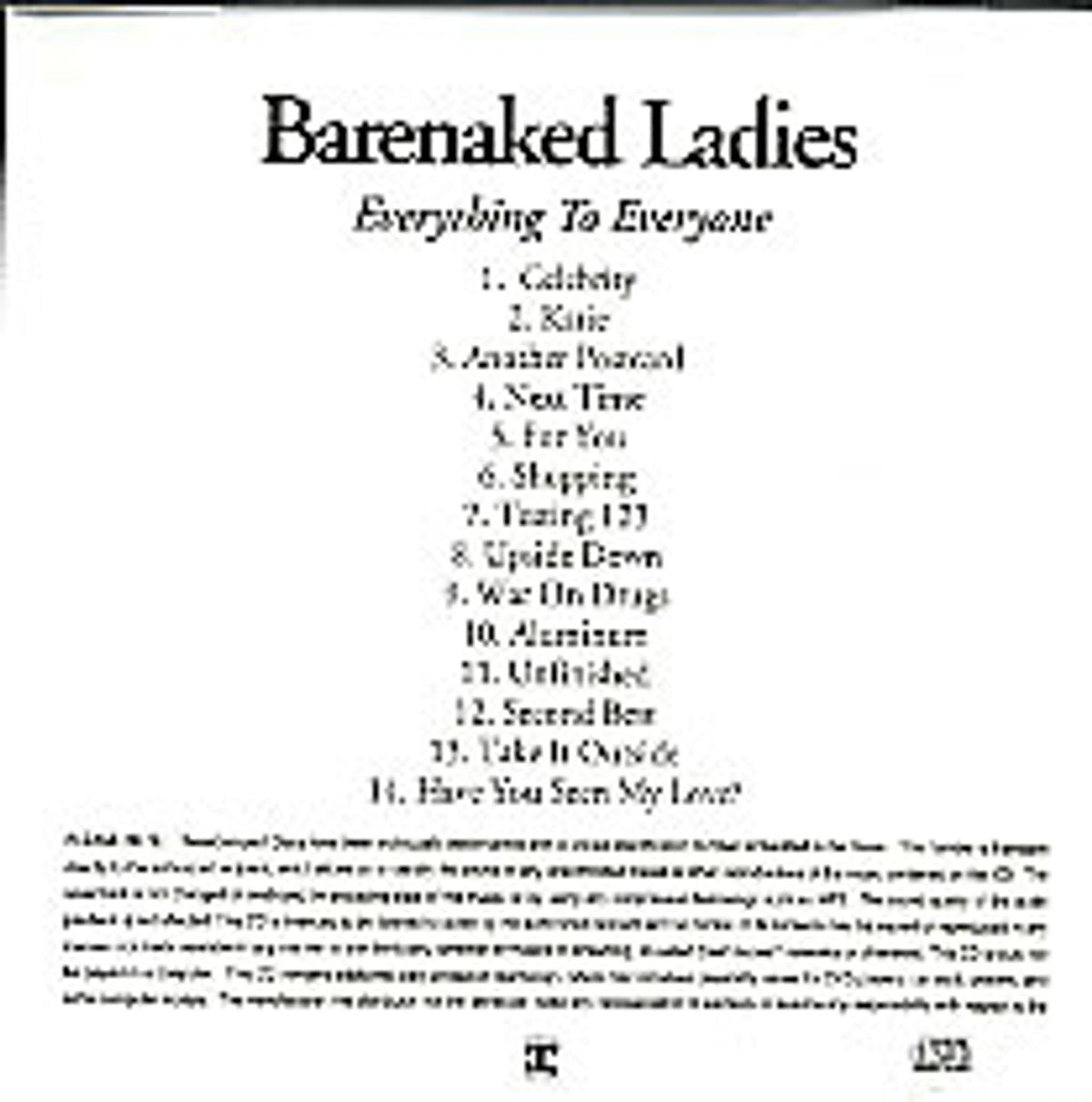 Barenaked Ladies Everything To Everyone US Promo CD-R acetate — RareVinyl.com