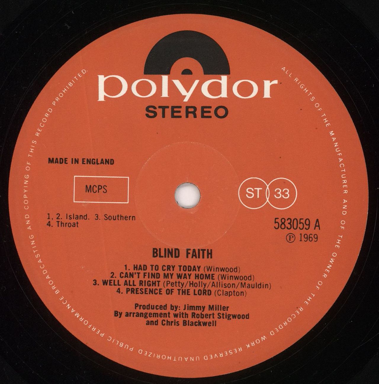 Blind Faith Vinyl Album