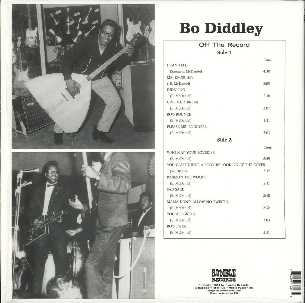 Bo Diddley Off The Record Italian Vinyl LP — RareVinyl.com