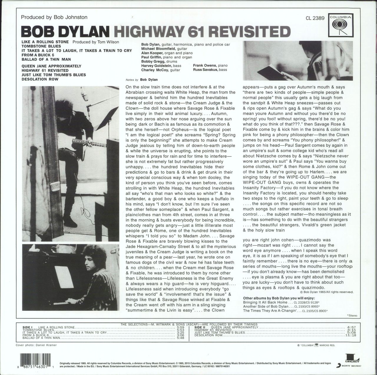 Bob Dylan Highway 61 Revisited - 180gm UK Vinyl LP — RareVinyl.com