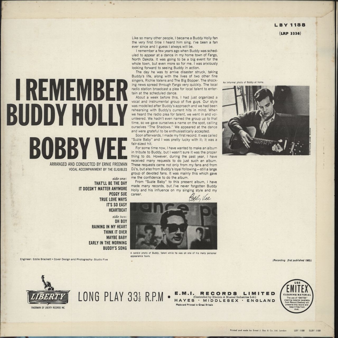 Bobby Vee I Remember Buddy Holly UK Vinyl LP — RareVinyl.com