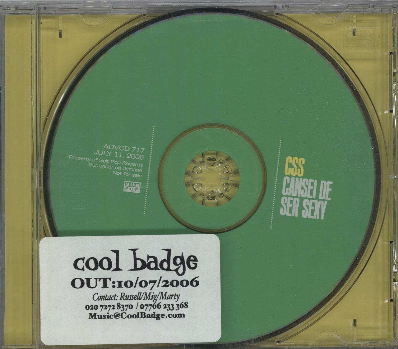 CSS Cansei De Ser Sexy US Promo CD album — RareVinyl.com