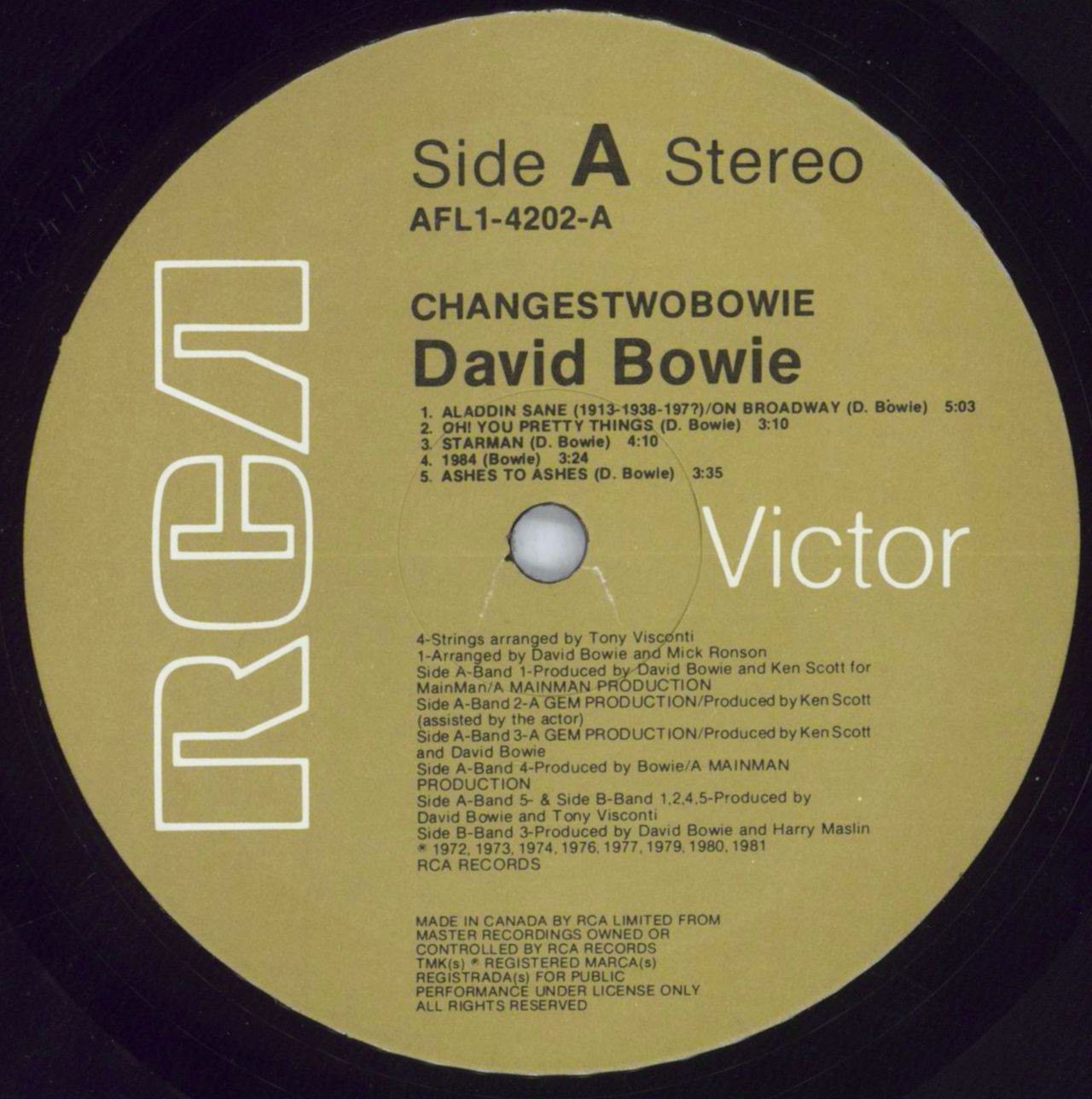 David Bowie ChangesTwoBowie - EX Canadian Vinyl LP — RareVinyl.com