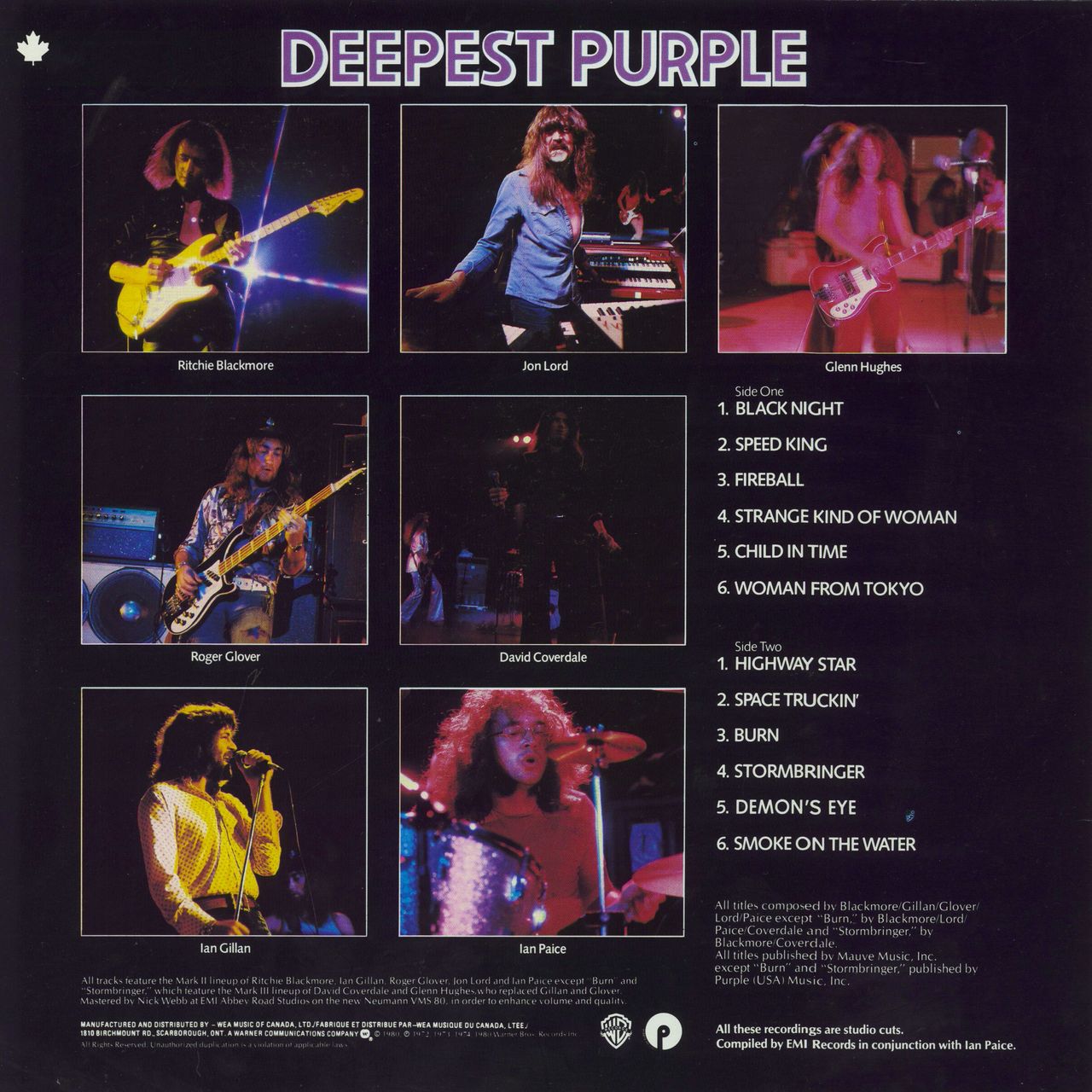 Deep Purple Deepest Purple: The Very Best Of Deep Purple Canadian Viny — RareVinyl.com