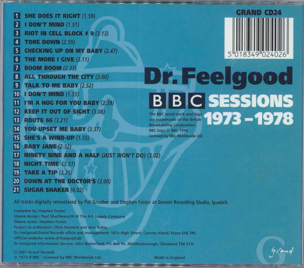 Dr Feelgood BBC Sessions 1973-1978: Remastered UK CD album — RareVinyl.com
