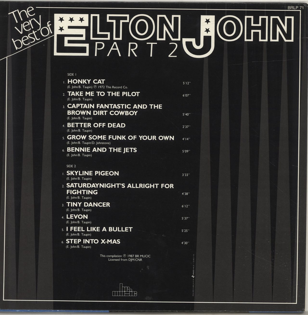 Elton John The Very Best Of Elton John Part 2 Belgian Vinyl LP — RareVinyl.com