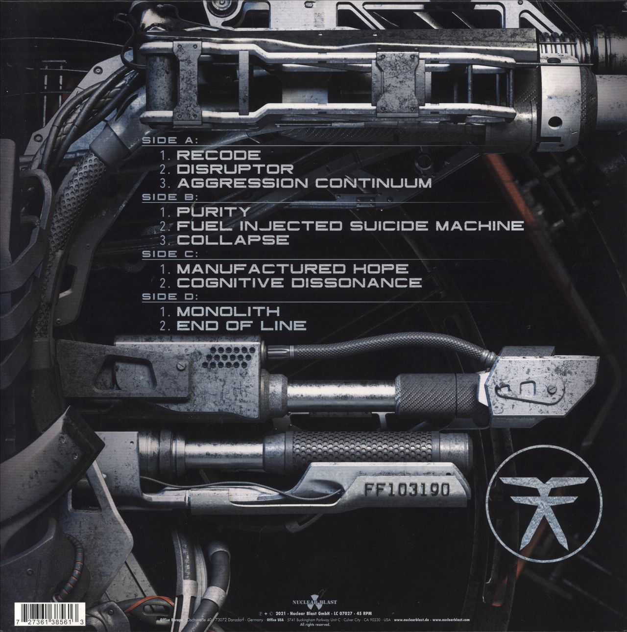 Fear Factory Aggression Continuum - Blue & Black Splatter UK 2-LP viny ...