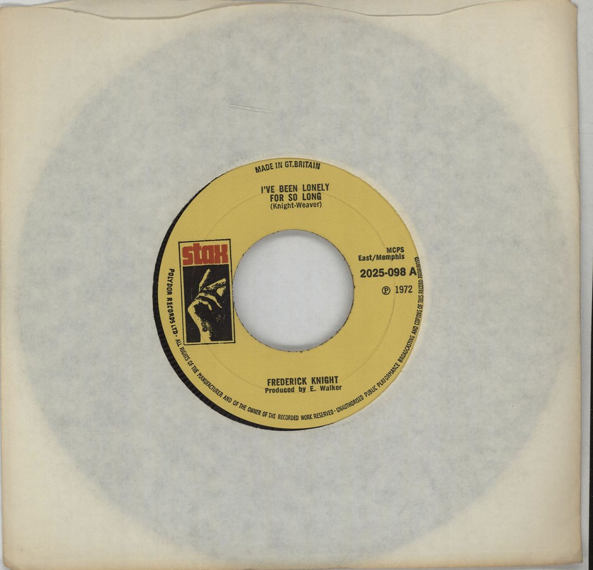 Frederick Knight I've Been Lonely For So Long - Wide Centre UK 7" viny ...
